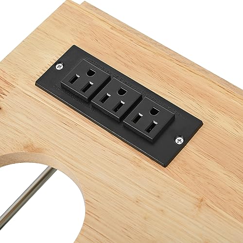 Lunanniu Rolling Kitchen Island with Power Outlet Drop Leaf Wine Glass Holder- 5 Wheels Side Storage Cabinet & Drawers for Home Kitchen Room Rubber Wood Top Moveable Portable Kitchen Cart White
