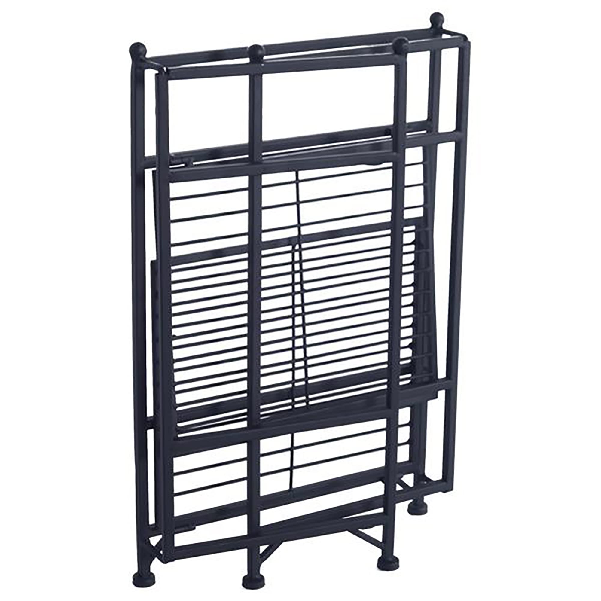 Double Folding Metal Shelving, Removable Garage Shelving, Kitchen and Garden Shelving, Black