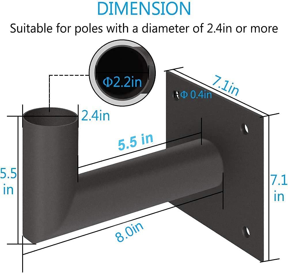LEDMO 90 Degree Wall Mount Bracket for LED Parking Lot Light - L Shape Bracket Tenon Adaptor for Dusk to Dawn Outdoor Commercial LED Shoebox Area Lights with Photocell Street Lights Yard Light
