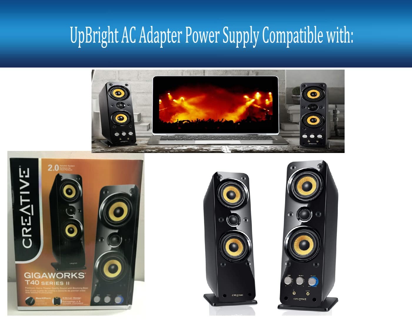 UpBright 27V AC/DC Adapter Compatible with Creative GigaWorks T40 Series II 2.0 Multimedia Speaker System MF1616 51MF1610AA002 MF1615 MF 1616 1615 MSP-Z1700IC27.0-48W1 27VDC 1.7A Power Supply Charger