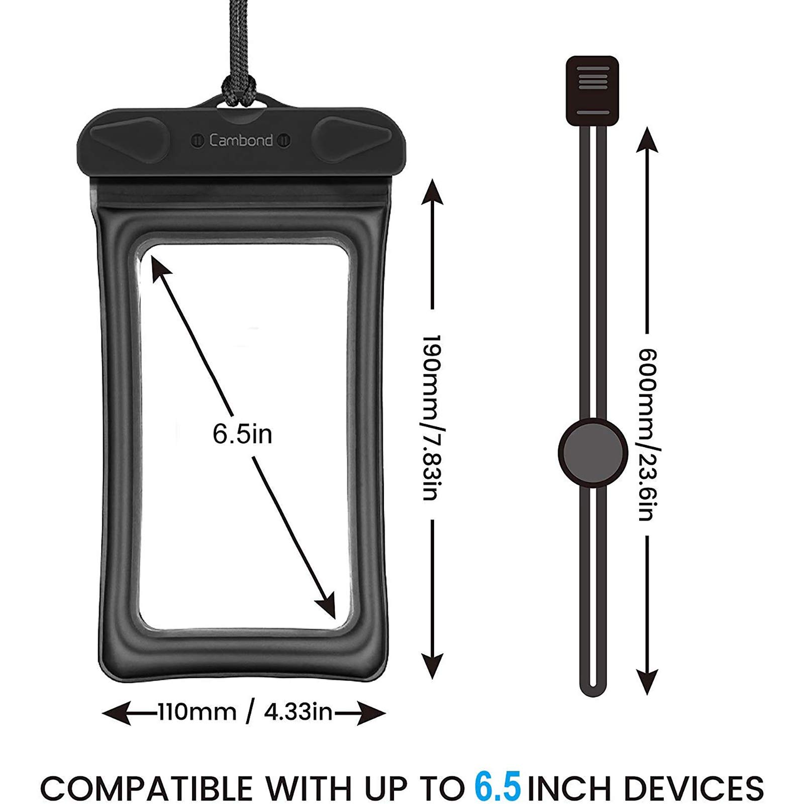 Cambond Waterproof Phone Pouch Compatible with iPhone, 3 Pack Waterproof Phone Case, Water Proof Cell Phone Pouch Dry Bag for iPhone 13, 13 Mini, 13 Pro Max, 12, 11, XS, XR, X, Galaxy