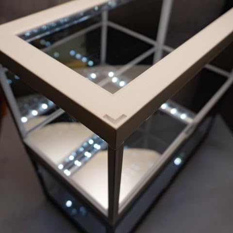 White Collectible Display Show Case Illumicase+ with LED Lights & Mirror Base & Back for 1/64 1/43 1/32 1/24 1/18 Scale Models by Illumibox MJ7710 MW