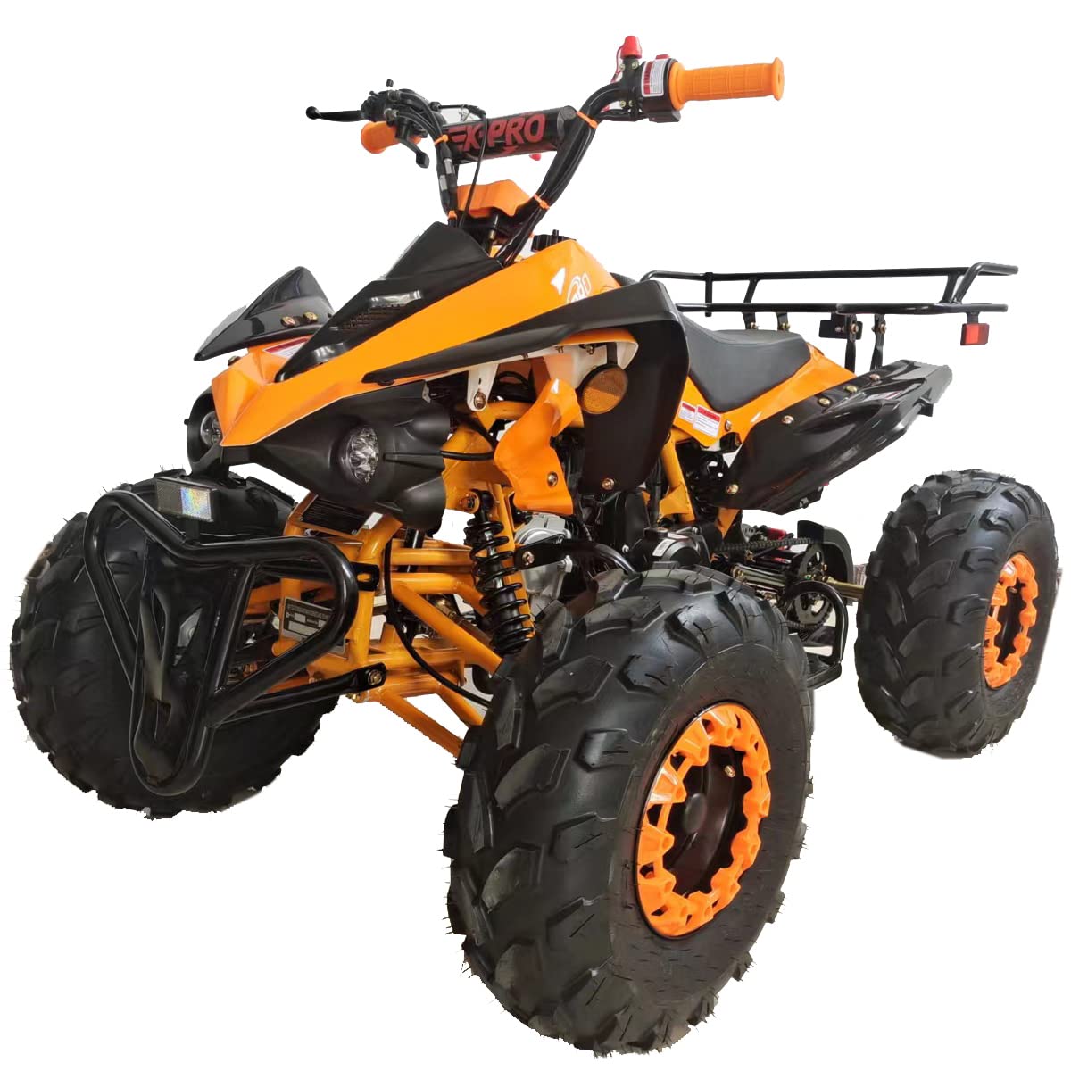 X-PRO 125cc ATV Automatic Transmission w/Reverse, LED Headlight, Big 19"/18" Tires! (Orange, Factory Package)