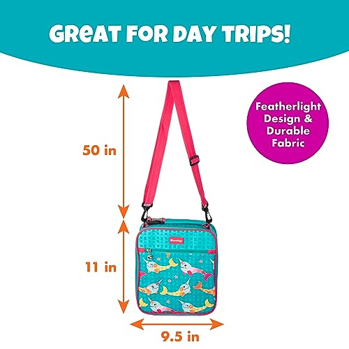 Kids Complete Lunch Box Tote Kit - Insulated Soft Bag Sleeve w Convertible Backpack Strap for Kids, 13oz Food Jar & Reusable Hard Ice Pack - Food Safe, Use w/ Bento Box or Stackable Nesting Containers