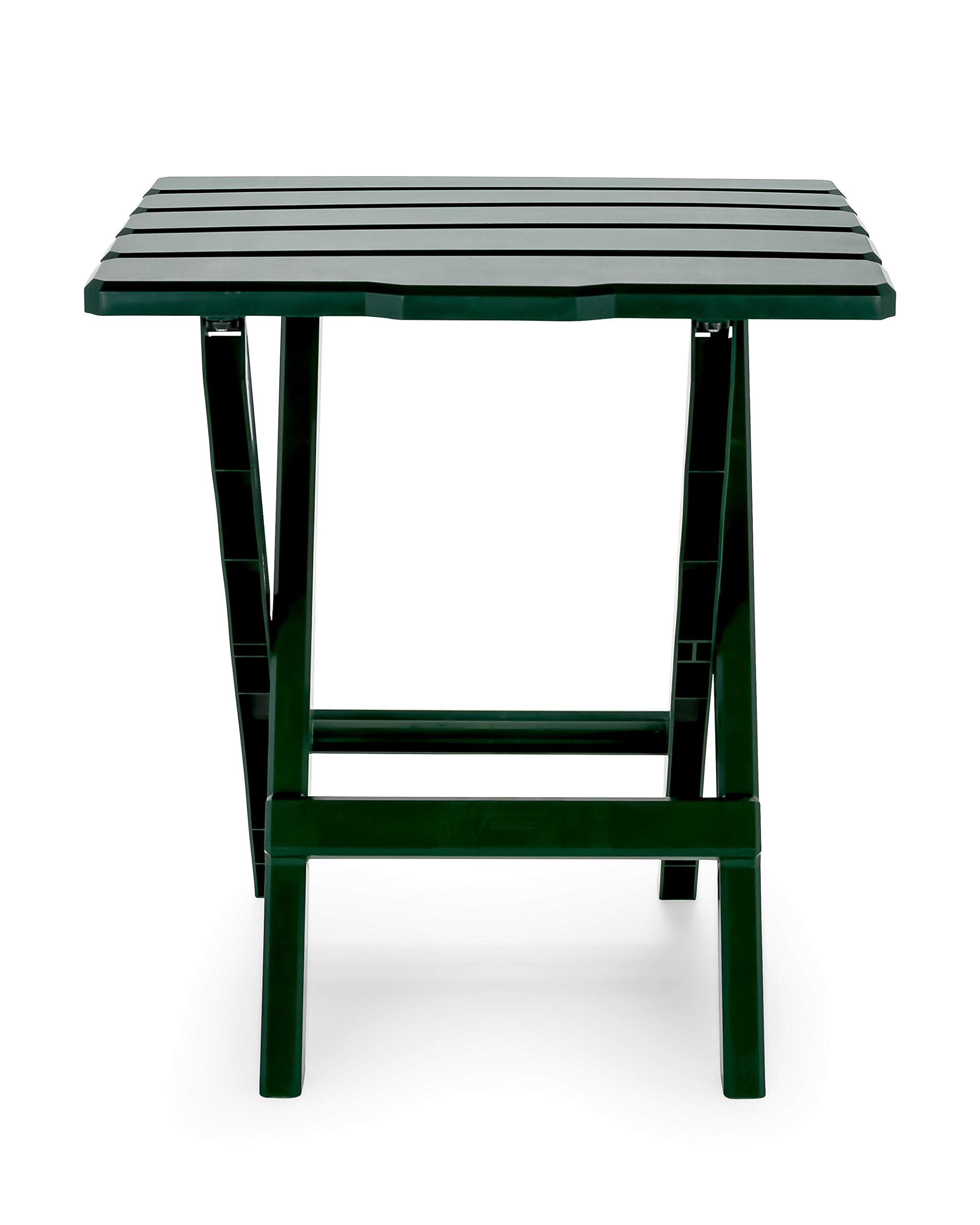 Camco Large Adirondack Portable Outdoor Folding Side Table - Perfect for The Beach, Camping, Picnics, Cookouts and More - Weatherproof and Rust Resistant - Green (21037)