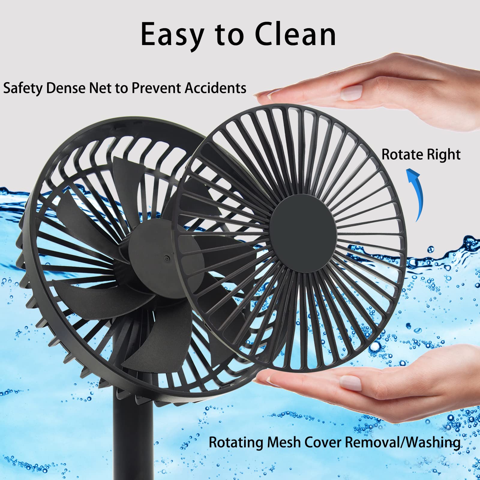 USB Desk Fan,Small Table Fan Oscillating Fan Head Rotating Adjustment Portable Mini Personal Fan 3 Speeds Strong Wind Quiet Desktop Table Cooling Fan for Home Office Table Dorm Outdoor Camping Travel