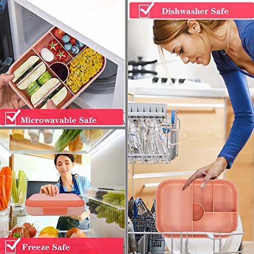 Lunch Box Kids,Bento Box Adult Lunch Box Kid, Ponydash Lunch Containers for Kids with Ice Pack / 5 Compartments / Insulated Soft-Sided Lunchbag- Keeping Cool for 4-5 Hours, for Kids / Adult / Men