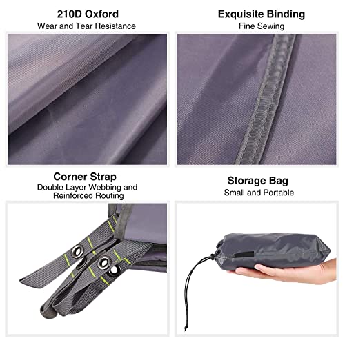 CAMPMOON Waterpfoof Camping Tarps 7x7 Feet, Large Oxford 4 in 1 Tent Footprints Ultralight Compact Ground Cloth for Camping Backpacking, Gray