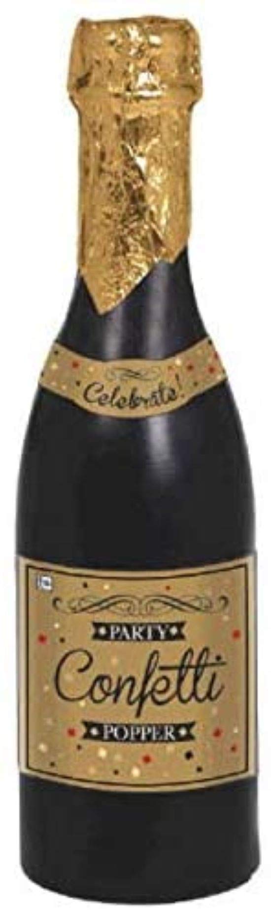 Sparkling Multicolor Champagne Bottle Party Poppers -12.75" (Pack of 6) - Ultimate Fun & Festive Confetti - Perfect for Any Events