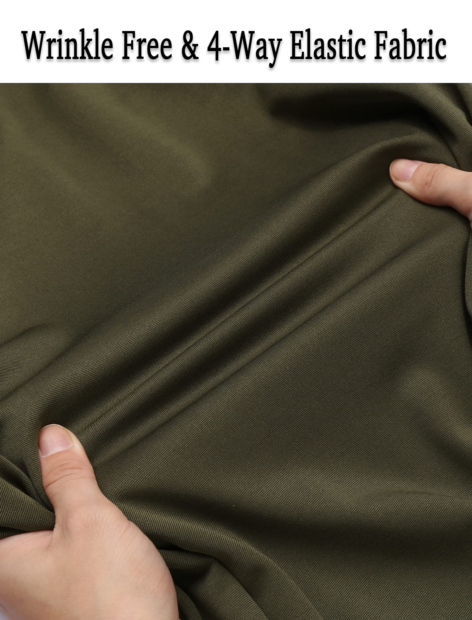 COOFANDY Men's Long Sleeve Button Up Dress Shirts Wrinkle Free Casual Dress Shirt Green