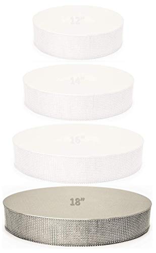 Occasions Bling Wedding Cake Stand (Holds 150 lbs) Cupcake Base, Decorative Centerpiece for Parties (18'' Round, Silver)
