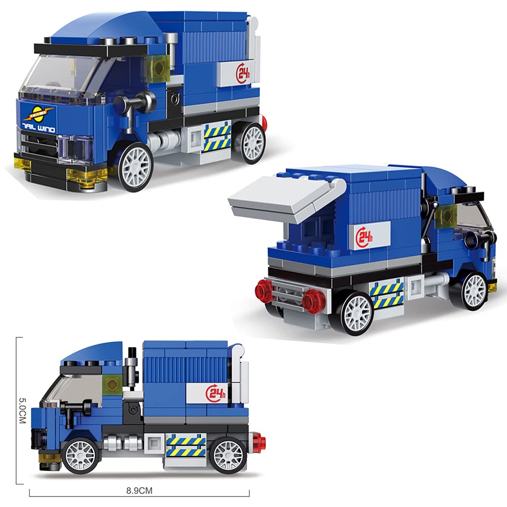 Uvini Building Block Pull Back Car for Kids, Truck, Car Models Building Sets, Best Gift Building Blocks Car Sets for Kids 6+ on Build and Play Game Party Favors, 879 Pieces