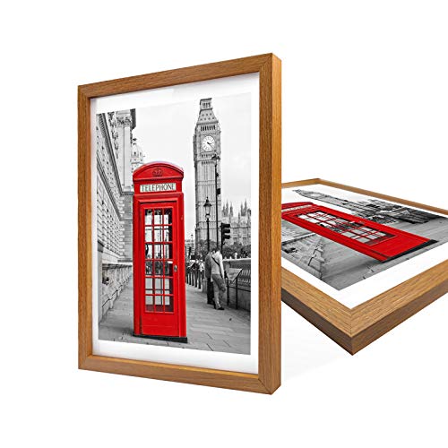 Relwaso 12x16 Frames Made to Display 11x14 Pictures with Mat or 12 x 16 Photo Without Mat, Picture Frames Made of Solid Wood for Vertical or Horizontal Wall Mounting