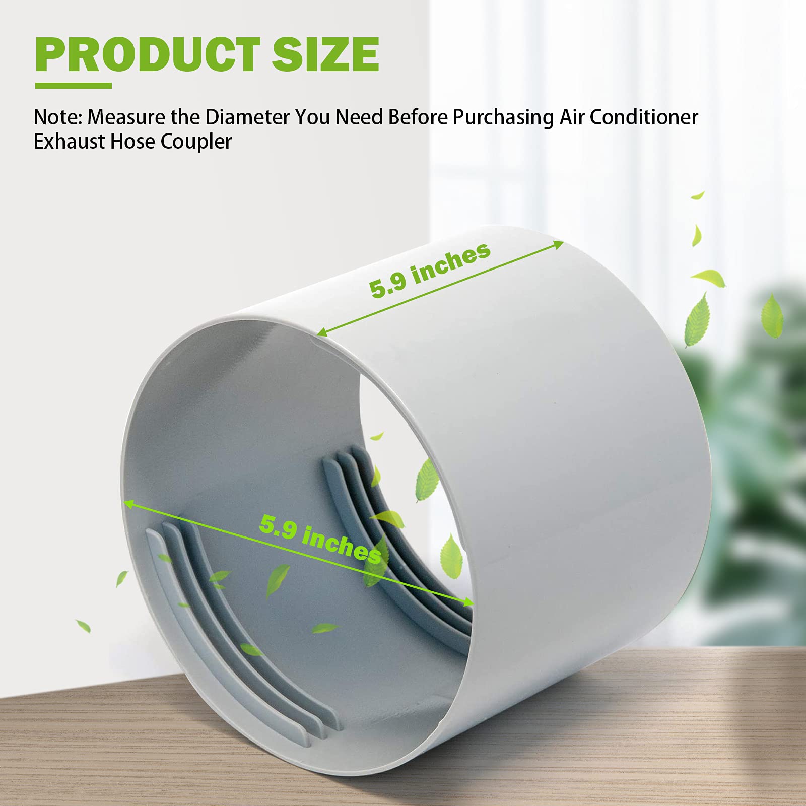 Portable AC Coupler 5.9 inch (150mm) Air Conditioner Accessories Exhaust Hose Coupler, Support Clockwise/Counter-Clockwise Thread, AC Hose Coupler Coupling Extension Connector