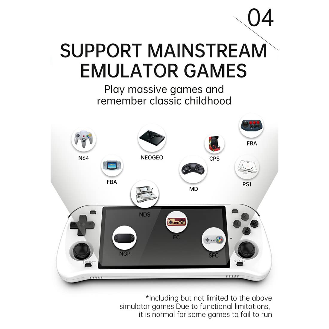 XSHION POWKIDDY RGB10MAXⅡ Handheld Game Console with 17000 Games 128G TF Card, 5 Inch Video Game Console