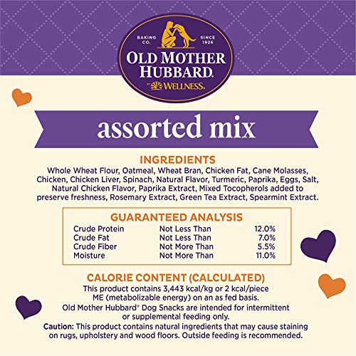 Old Mother Hubbard by Wellness Training Bitz Assorted Mix Natural Dog Treats, Crunchy Oven-Baked Biscuits, Ideal for Training, 8 ounce bag