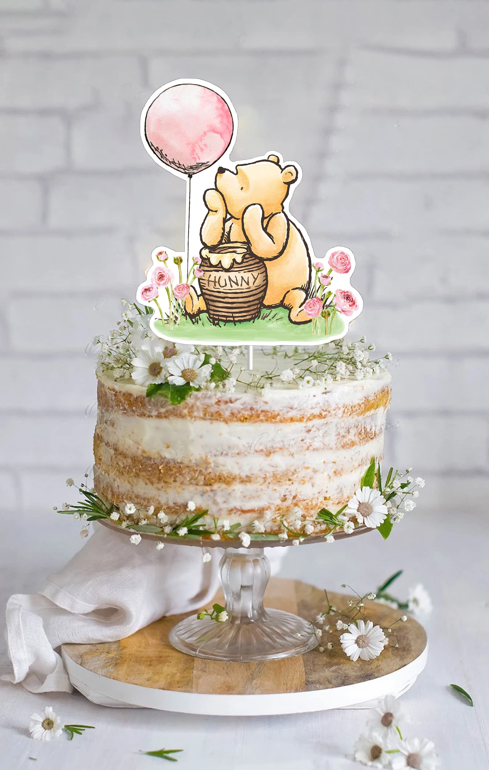 Classic The Pooh Cake Topper For Girls Baby Shower Winnie Bee Birthday Party Decorations Cute Centerpieces