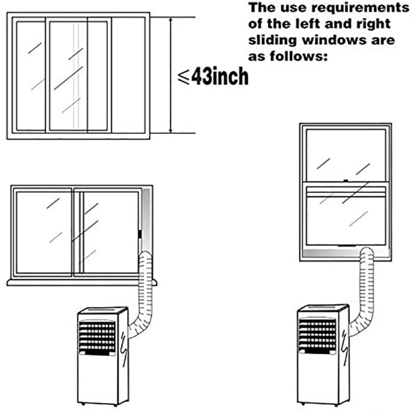 Portable Air Conditioner Window Kit Adjustable Window Slide Kit Plate,Window Seal for AC Unit Air Conditioner Accessories Portable AC Vent Kit for Exhaust Hose (2pcs Window Slide Kit Plate)