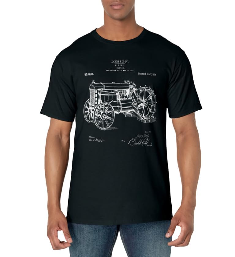 Classic Vintage Patent 1919 Farm Tractor Gift T-Shirt
