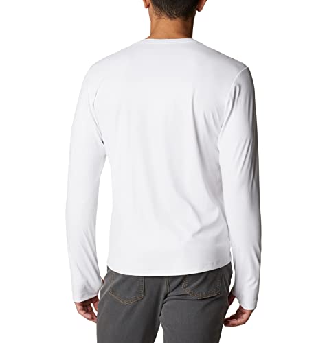 Columbia Men's M Sun Deflector Summerdry Long Sleeve Shirt, White, X-Large