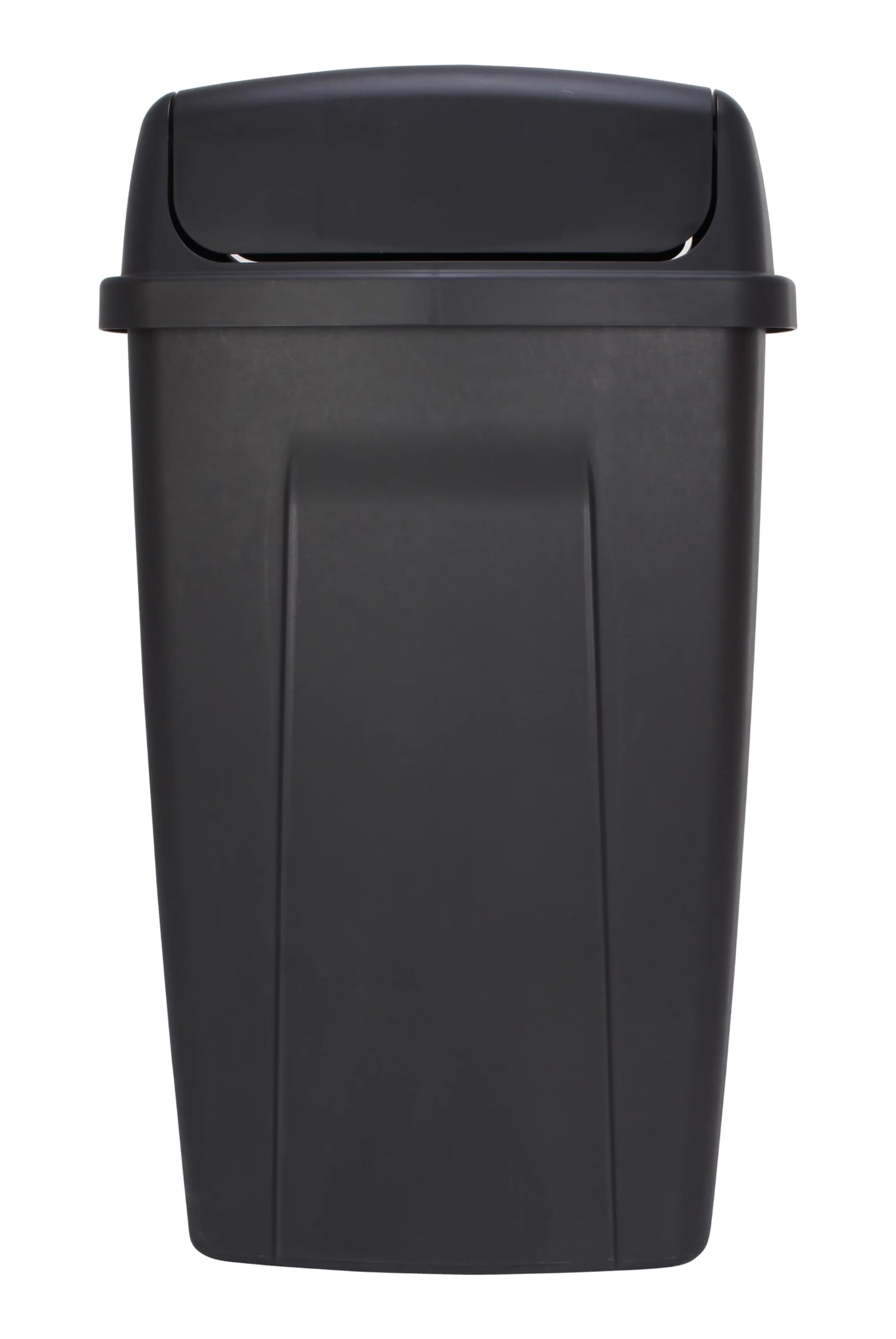DqOasd Trash Can,13 Gallon Plastic Swing Top Kitchen Garbage Trash Can,Outdoor and Indoor, Recycle Bin and Waste Basket for Home, Office, Garage, Patio, Restaraunt,1 Count (Black)