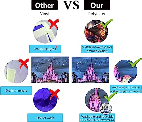 Floewrstown Princess Castle Backdrop 7x5ft Washable Polyester Beautiful Castle Night View Photography Background Cinderella Castle Backdrop Birthday Party Photo Video Shooting Props FT126