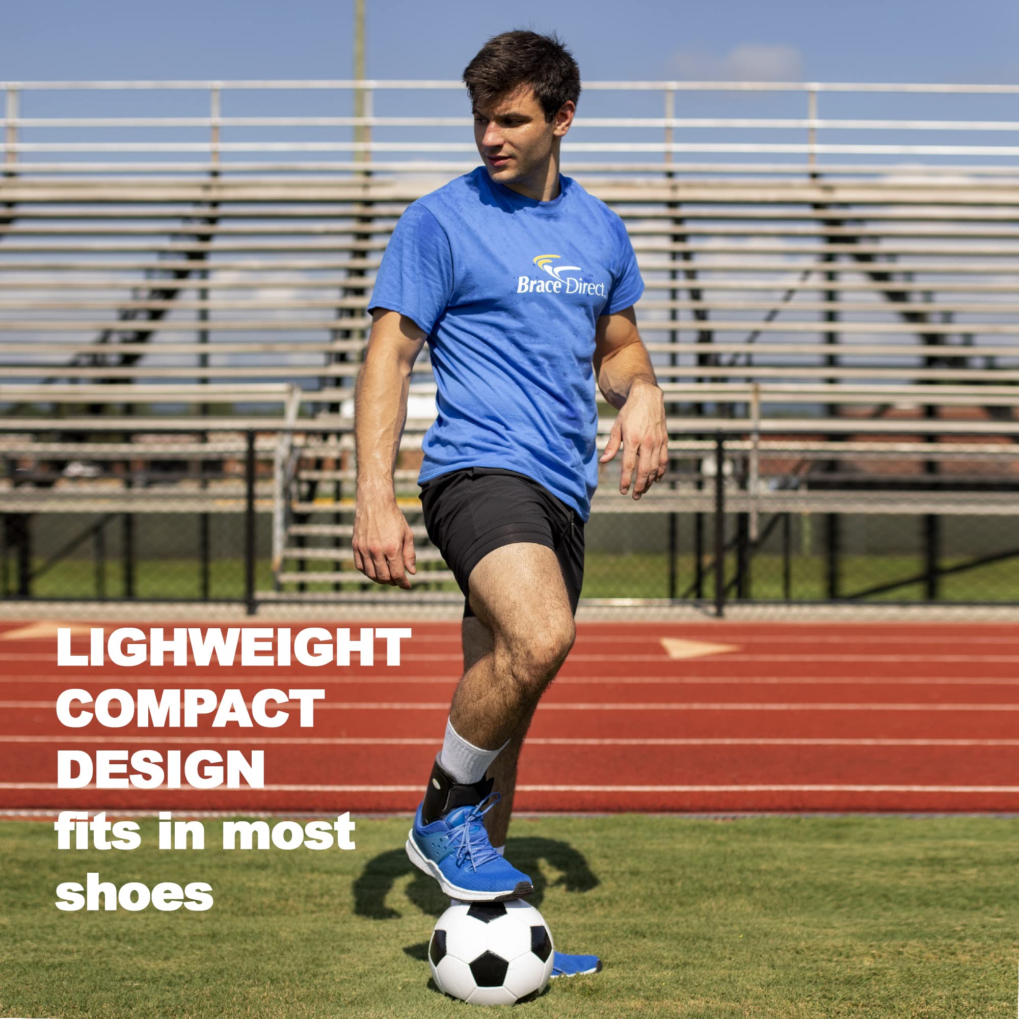 Brace Direct Ultra Comfortable In-Motion Ankle Brace, Adjustable Ankle Support, Protection and Recovery from Ankle Sprains, Sports Injury, Tendonitis, and Ankle Instability