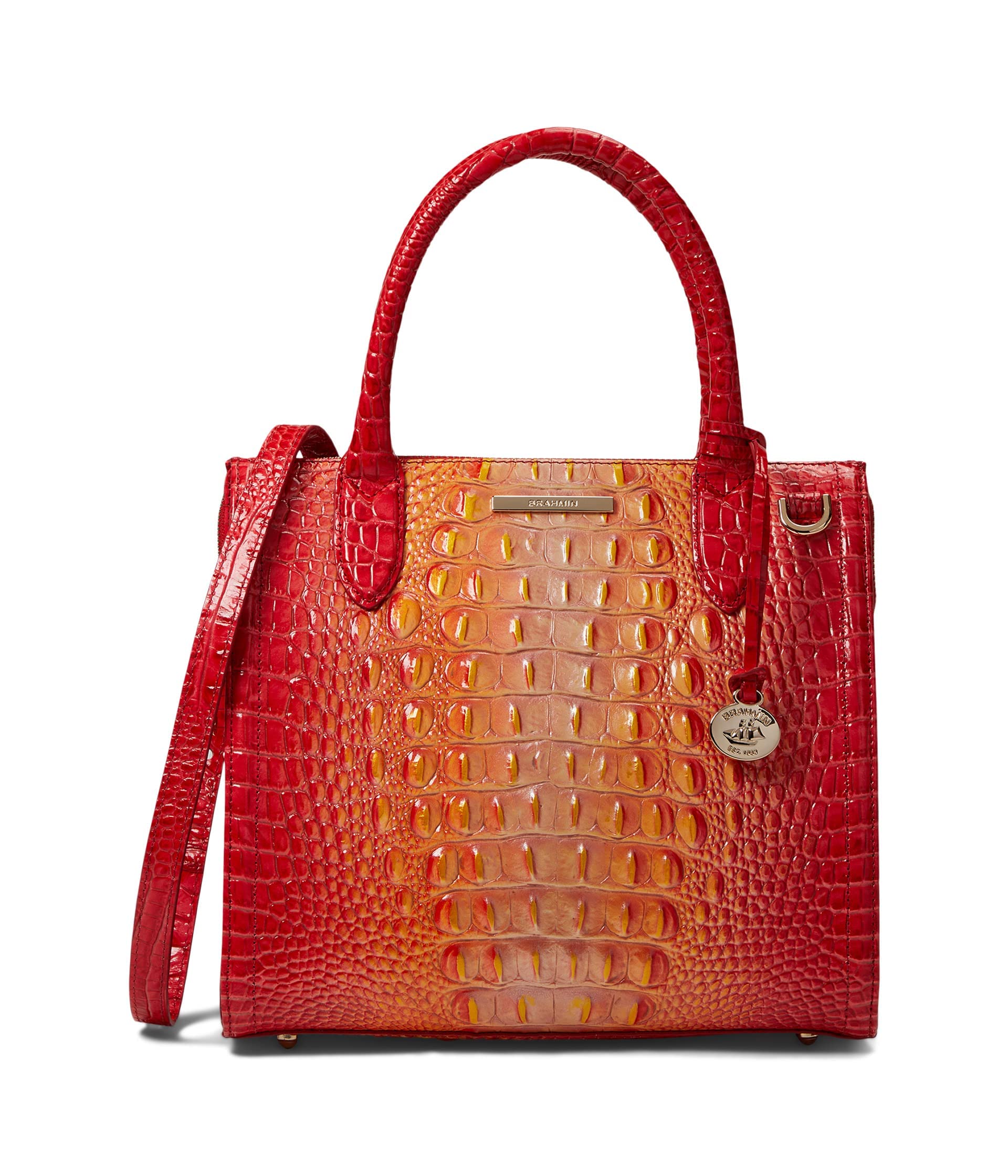 BRAHMIN Ombre Melbourne Small Caroline Satchel Pink Feline One Size