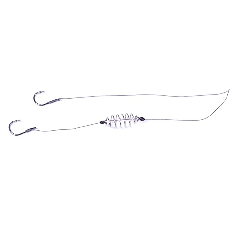 chaber Hooks 5 Pcs/Set Double Hook Fishing Line Stainless Steel Barbed Carp Hooks Bait Feeder Spring Fish Hook Tools Accessories Fishing Hooks (Size : Size 11)