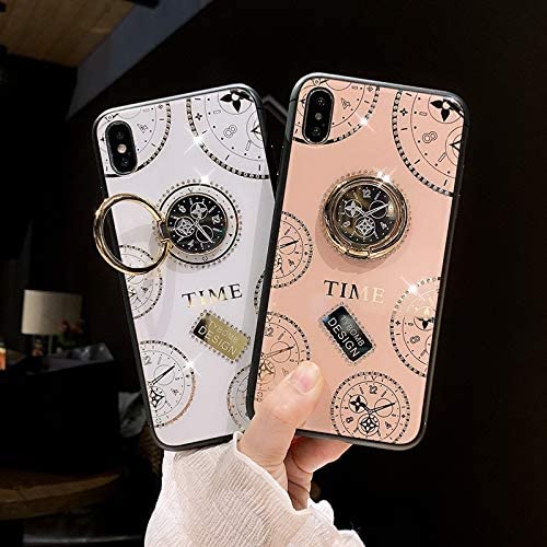 Case for Galaxy Note 10 Plus,Awin Luxurious Original Clock Watch Time Women Girls Soft TPU Shiny Rhinestone Case with Kickstand for Samsung Note 10 Plus/Note 10 Plus 5G 6.8inch (Rose Gold)
