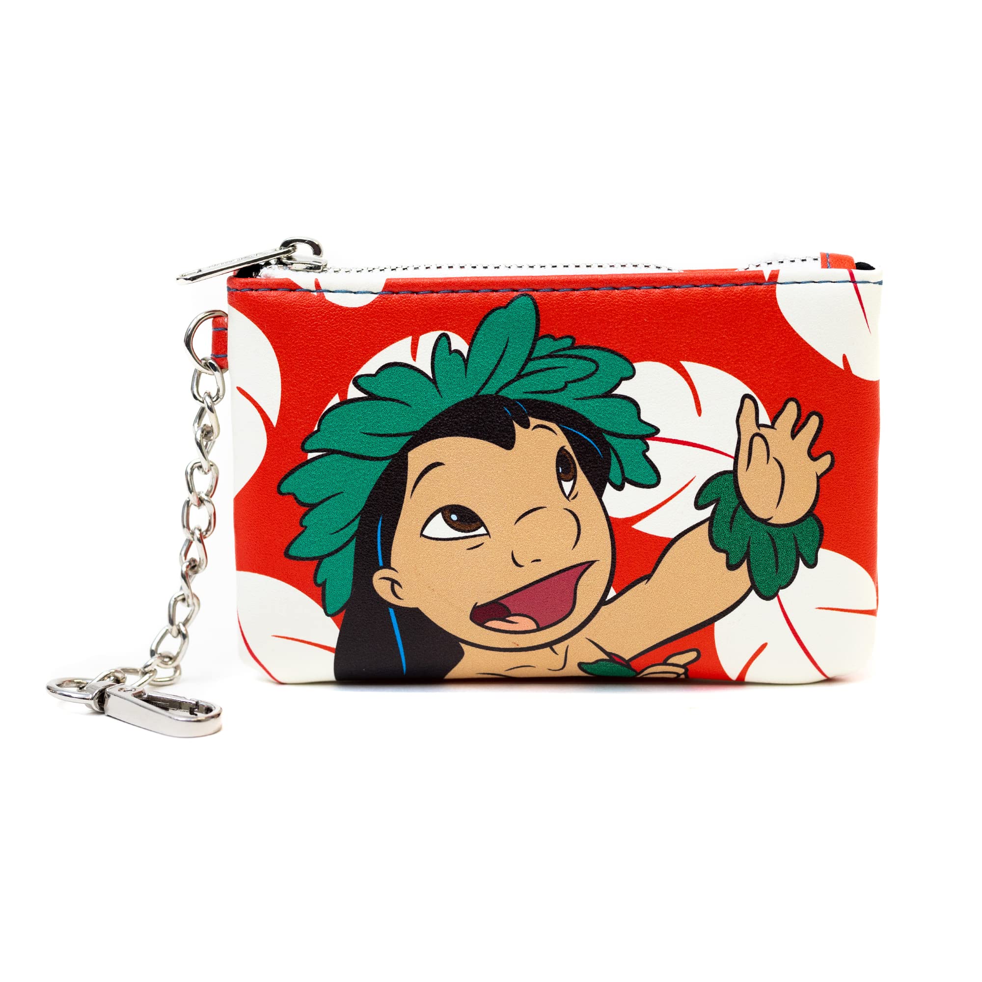 Disney Bag and Wallet Combo, Lilo and Stitch Lilo Hula Pose and Dress Print Red, Vegan Leather