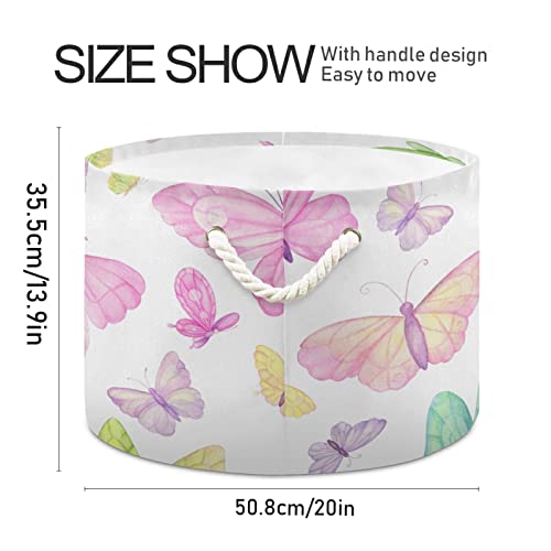 xigua Cotton Rope Basket Cute Colorful Butterfly Baby Laundry Basket Blanket Kids Toy Storage Basket Glove Box