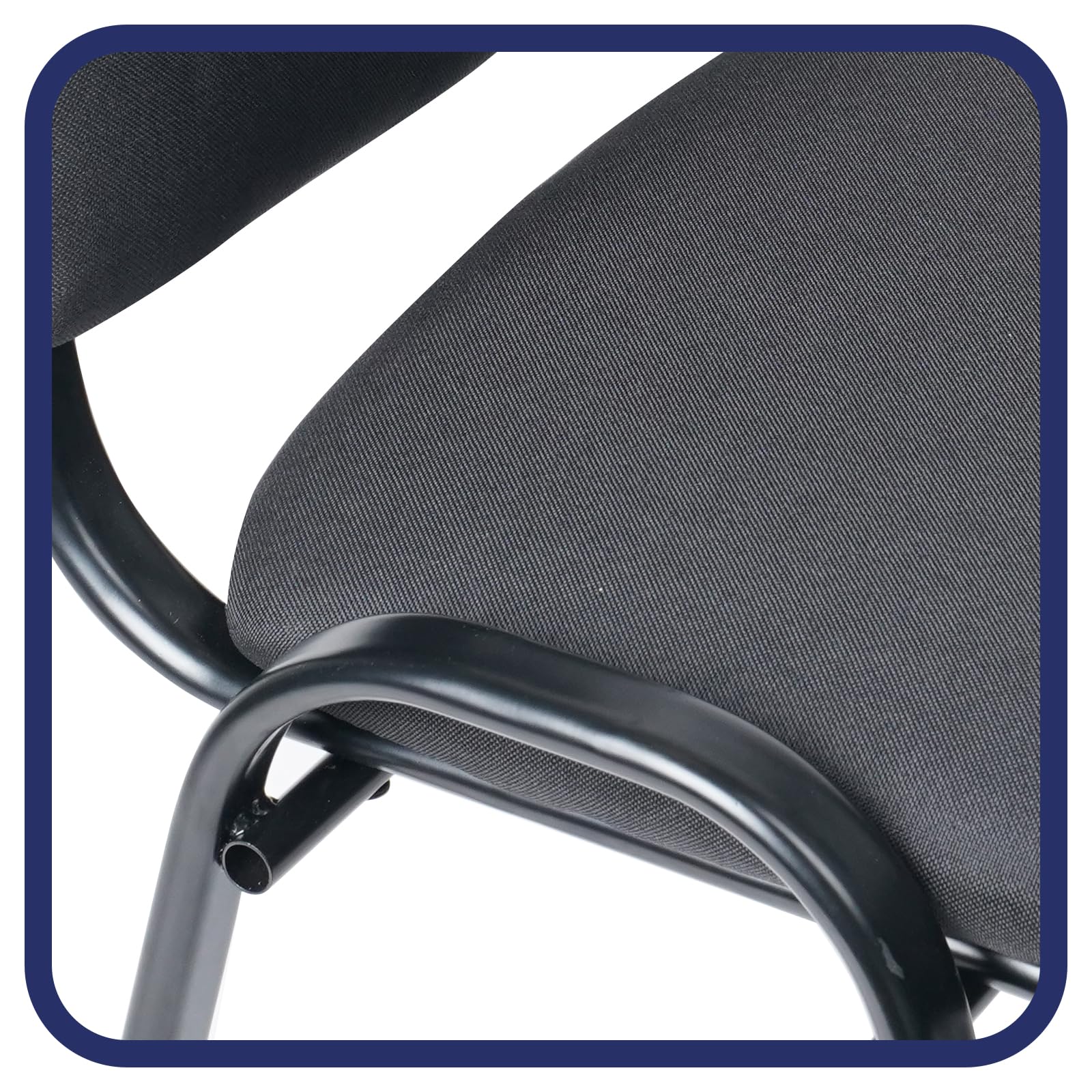 CLATINA Waiting Room Chairs Fabric Stackable Chairs Metal Frame with Lumbar Support and Thickened Seat Cushion for Waiting Conference Room Guest Chairs 1 Pack…