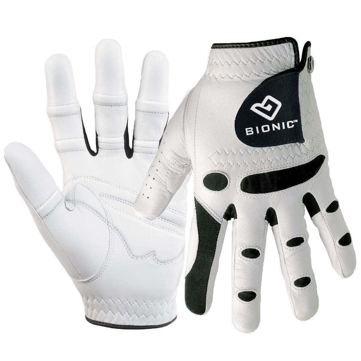 Bionic Stable Grip Golf Glove Mens Classic (White, LEFT, MED LARGE)