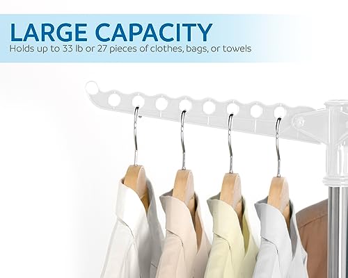Laundry Drying Rack Foldable 59 Inch Clothes Drying Rack, 3 Rotatable Arms & 4 Sturdy Legs, Folding Clothes Racks for Hanging Clothes in Small Areas (White)