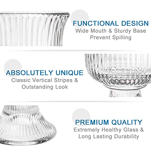 Lysenn Clear Shot Glasses Set of 8 - Elegant Vertical Stripe Tequila Glasses โ Premium Quality Espresso Shot Glass Set for Whiskey, Bourbon, Liquor, Cordial โ 1.5 oz