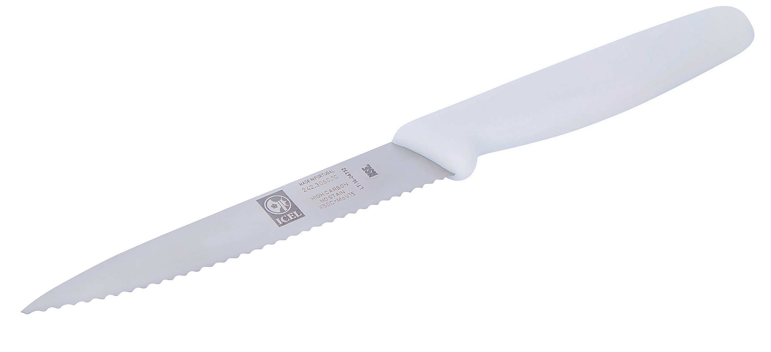 ICEL Serrated Paring Knives β Stainless Steel Kitchen Paring Knives β Small Kitchen Knives for Meal Prep β 4-inch Blade Sharp Paring Knives, White handle.
