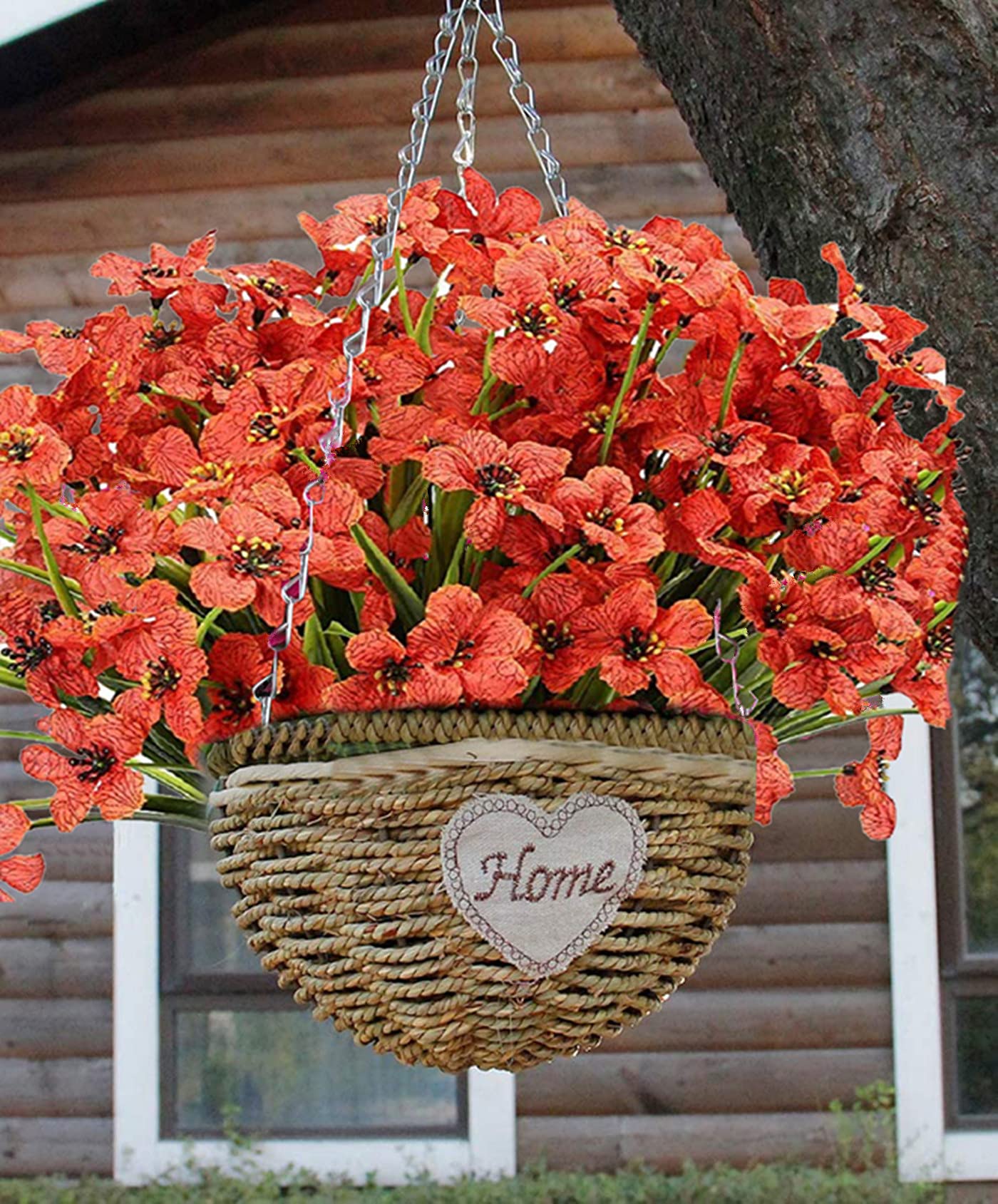 TUBULTHK Upgraded 10 Bundles Artificial Flowers, UV Resistant Fake Flowers No Fade Greenery Faux Plastic Fall Flowers