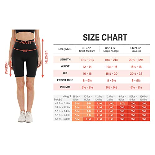 CAMPSNAIL 4 Pack Biker Shorts for Women – 8" High Waist Tummy Control Workout Yoga Running Compression Exercise Shorts