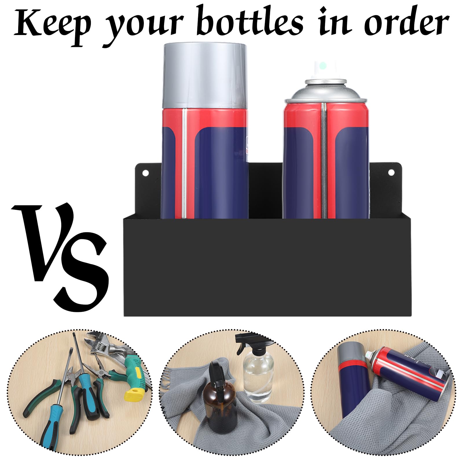 Gisafai 4 Pcs Magnetic Aerosol Spray Can Holder Heavy Duty Magnet Toolbox Bottle Holder Easy Install Spray Can Organizer Wall Mounted Spray Bottle Rack for Garage Home Workspace (Red)