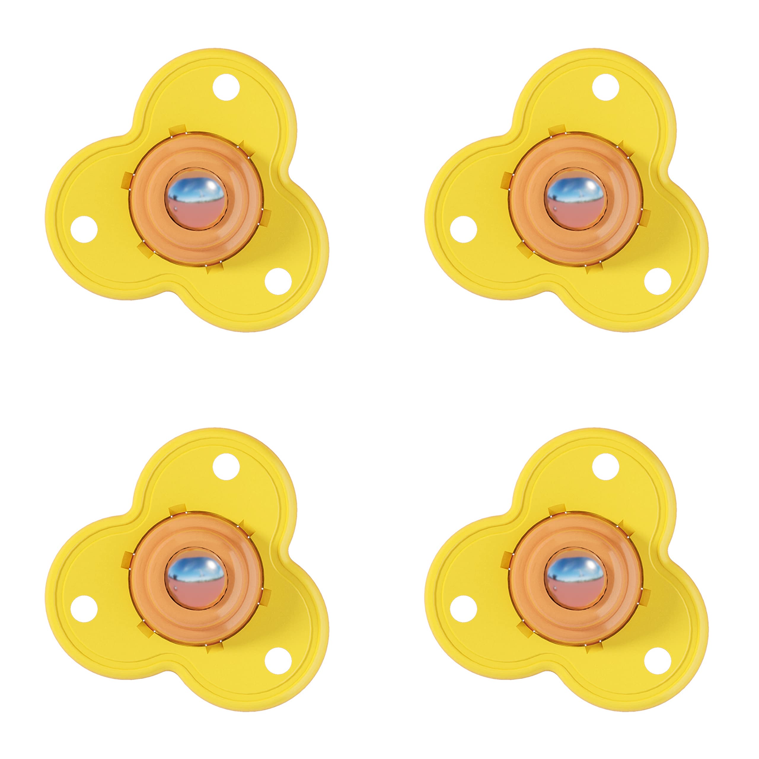 Yaroelrd 4 self-Adhesive casters, Mini Universal Wheels, Stainless Steel 360-degree Rotating Mobile Universal Wheels, Suitable for cabinets/Drawers/Trash cans/Storage Boxes (Yellow) (A-059)
