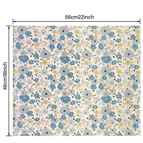 levylisa 8 Pieces 18" x 22" (46cm x 56cm) Cotton 100% Floral Printed Sewing Supplies Fabric for Quilting Patchwork, DIY Craft, Scrapbooking Cloth