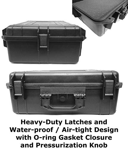 CASEMATIX Waterproof DJ Mixer and Accessories Case Compatible with Zoom LiveTrak L-12 12 Channel Digital Audio Mixer And Recording Accessories, Dense Absorbing Foam with Rugged Shell - Case Only