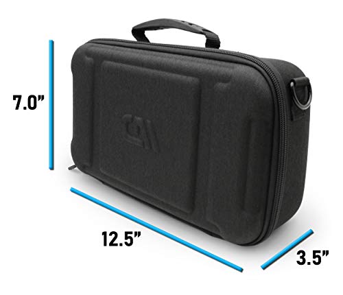 CASEMATIX Wireless Microphone Case Compatible with Two Wireless Mic System Microphones Up To 10.5" by Sennheiser, Shure and More - Sleek Mic Case For Travel with Lid Storage for Singing or Karaoke