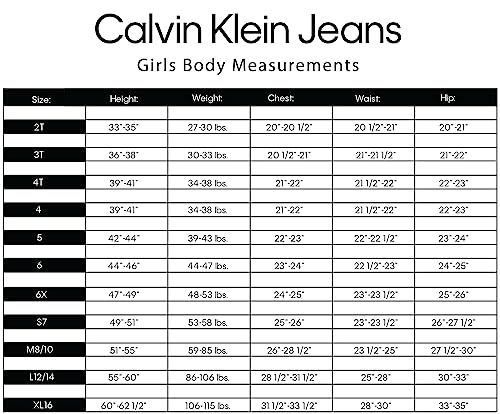 Calvin Klein Girls' Short Sleeve Denim Shirt Dress, Dark Chambray, 7