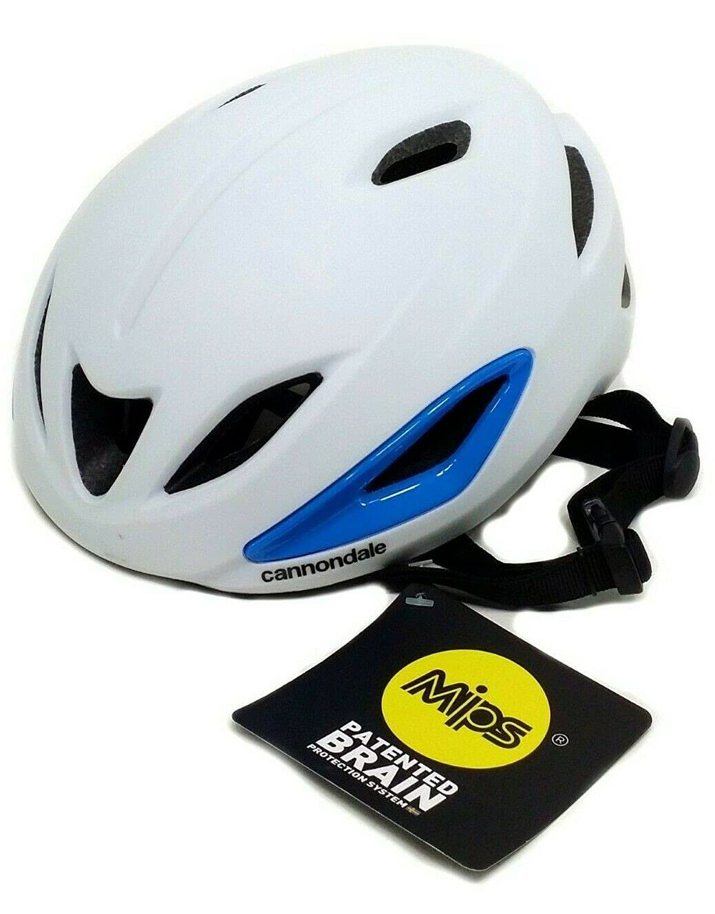 Cannondale Adult Intake MIPS Bicycle Helmet - White with Blue (White with Blue - S/M)