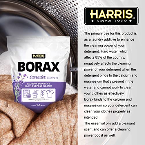 Harris Borax Laundry Booster and Multipurpose Cleaner, 1.5lb (Lavender)