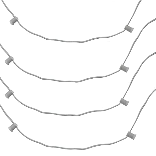 EST. LEE DISPLAY L D 1902 Outdoor Patio String Light Cords with Male & Female Plugs Green & White Wire 12in Spacing Sockets, 25FT Length (White, C7 - E12)