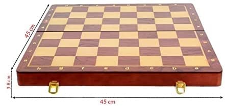 OJOINK Wooden Chess Set, Portable Chess Set for Adults, Folding Wooden Chess Board, for Kids and Adults