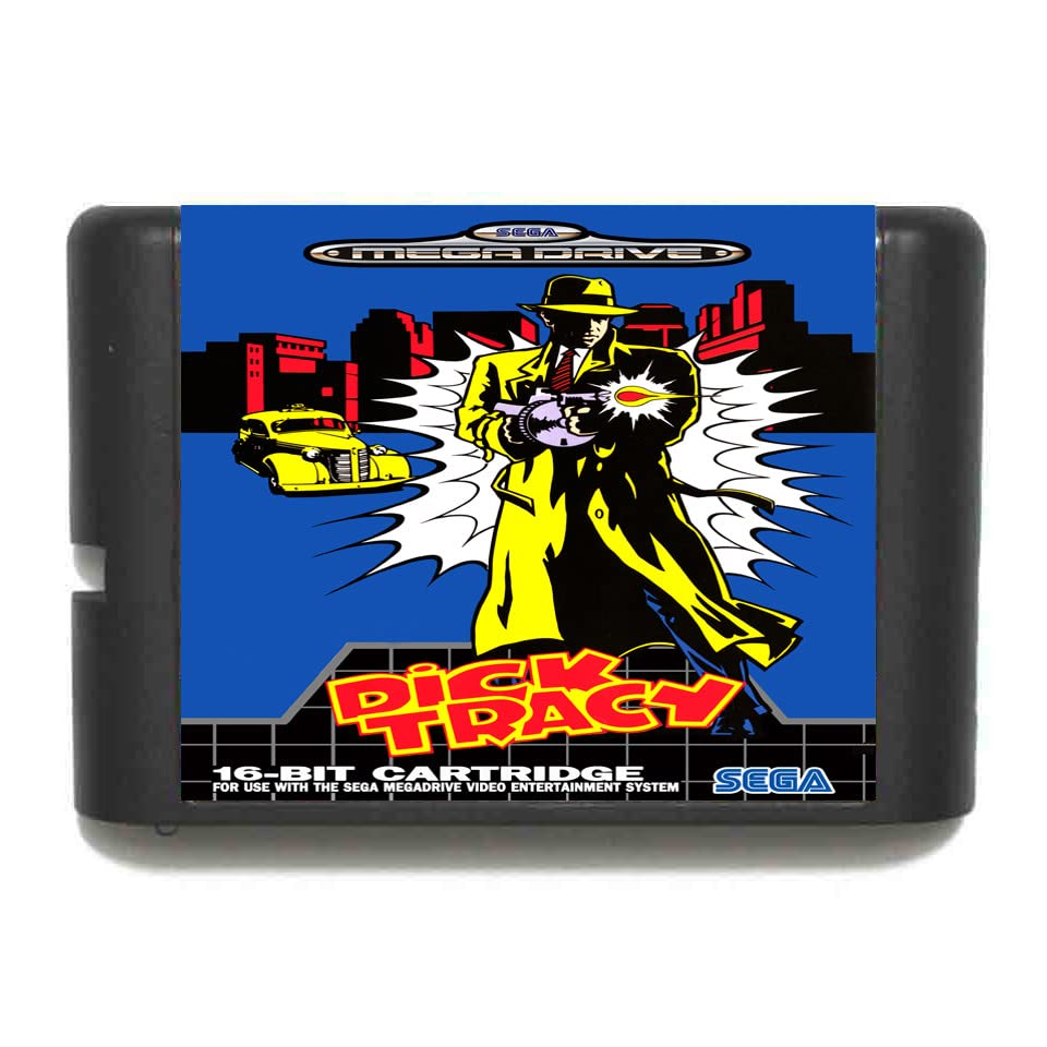 Dick Tracy 16 Bit MD Game Card For Sega Mega Drive For Genesis (Black)